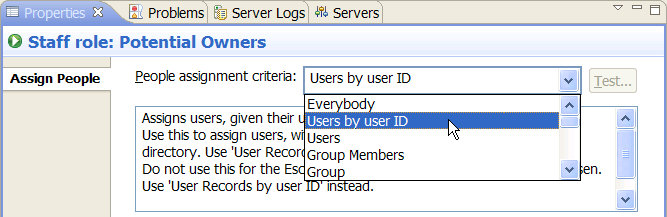From the People assignment criteria dropdown list, select the matching ...