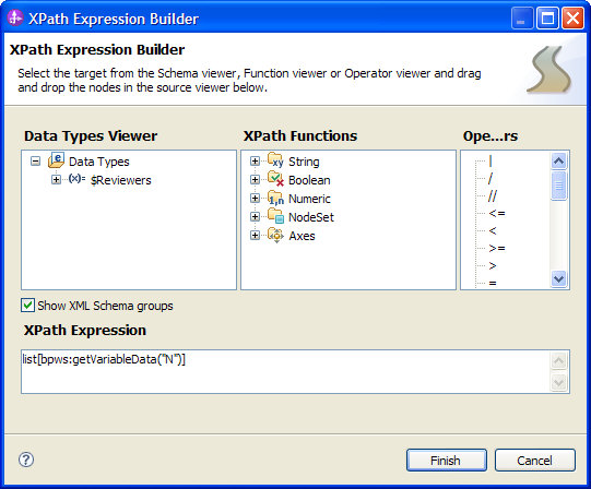 Click Finish . Click on Select To and select currentReviewer from the ...