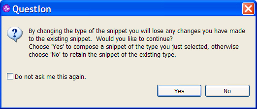 In the text area, enter the Java code of the snippet implementation ...